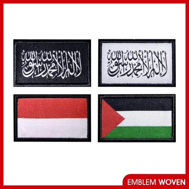 Patch Emblem Bendera ukuran 4x7cm 1 set isi 4 - Bendera Palestina ...