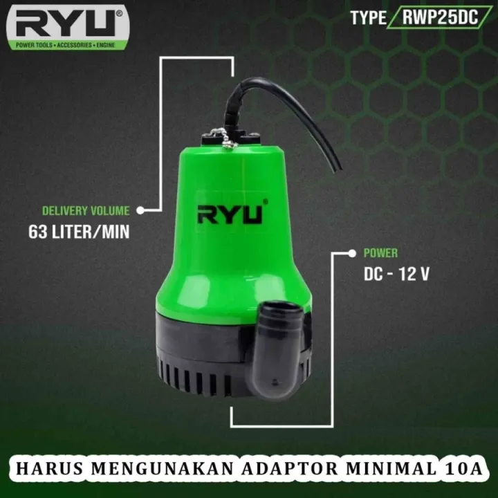 Pompa - Water Pump - Mesin Celup Aquarium - Kolam 12V RYU RWP-25DC ...