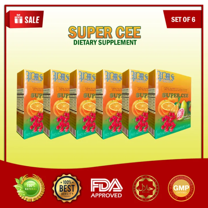 Set of 6 Super Cee Adult and Kids Vitamin C Sodium Ascorbate 500mg ...