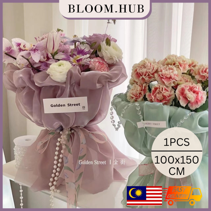 Bloom.hub 100*150cm Silk Fabric Cloth Flower Wrapper Wrapping Paper ...