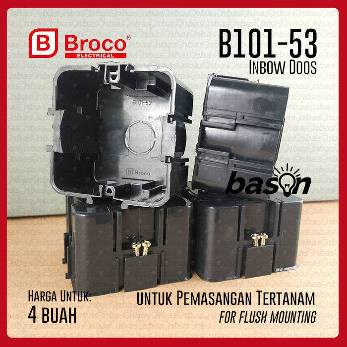 BROCO B101 Inbow Doos- 4 PCS - Mangkok Saklar untuk penanaman di dalam ...