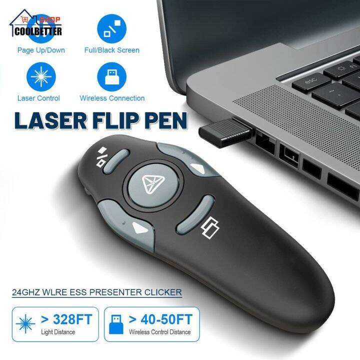 【COD/Local Stock】2.4GHZ Wireless Projection Pen Usb Presentation Page ...