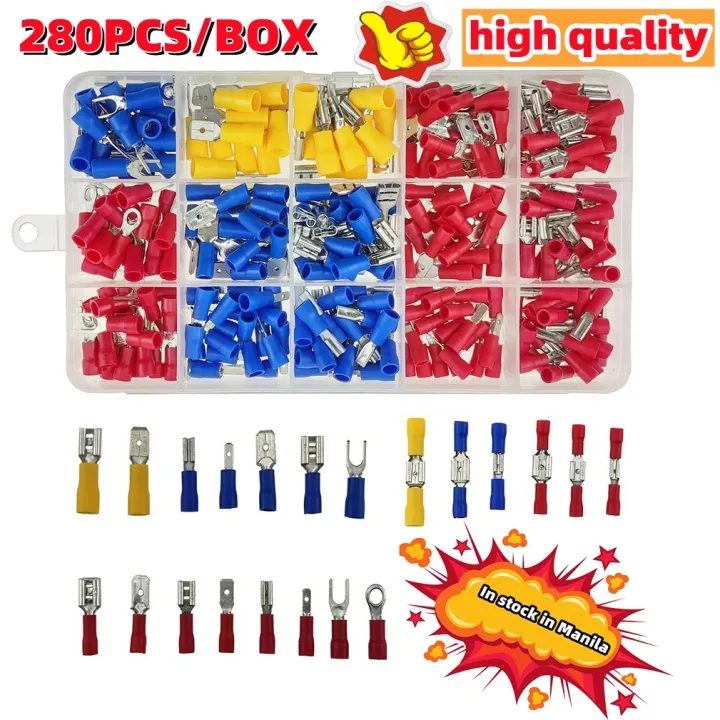280Pcs Electrical Assorted Insulated Wire Cable Terminal Crimp Connector Spade Set Kit | Lazada PH