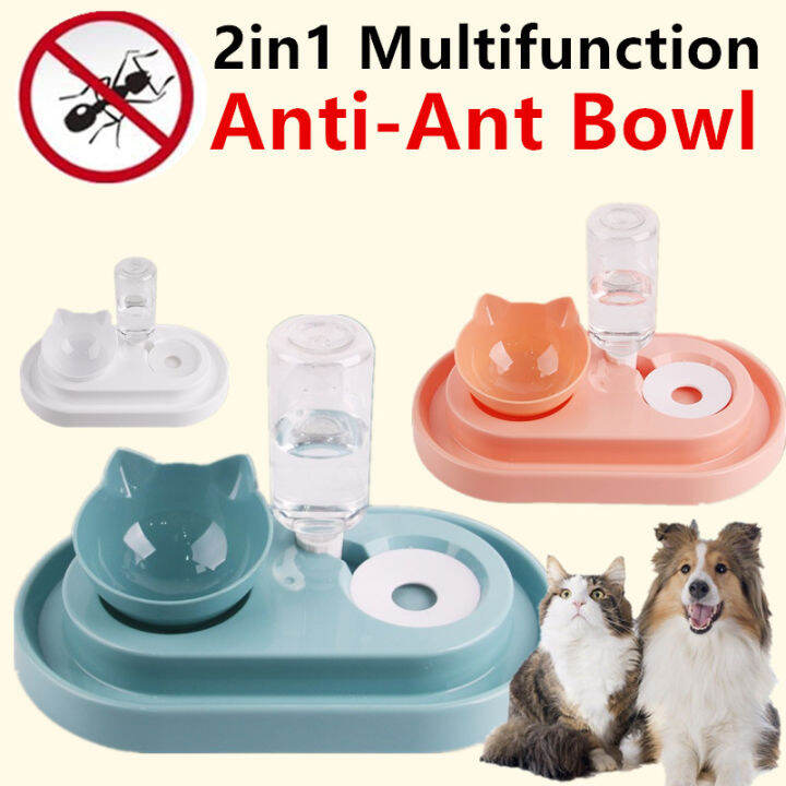 Japanese 2in1 Pet Anti Ant Bowl Anti Semuk Bekas Makanan Minuman Kucing ...