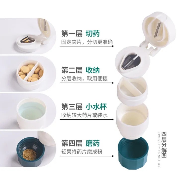 Travel small medicine box medicine cutting and grinding medicine ...