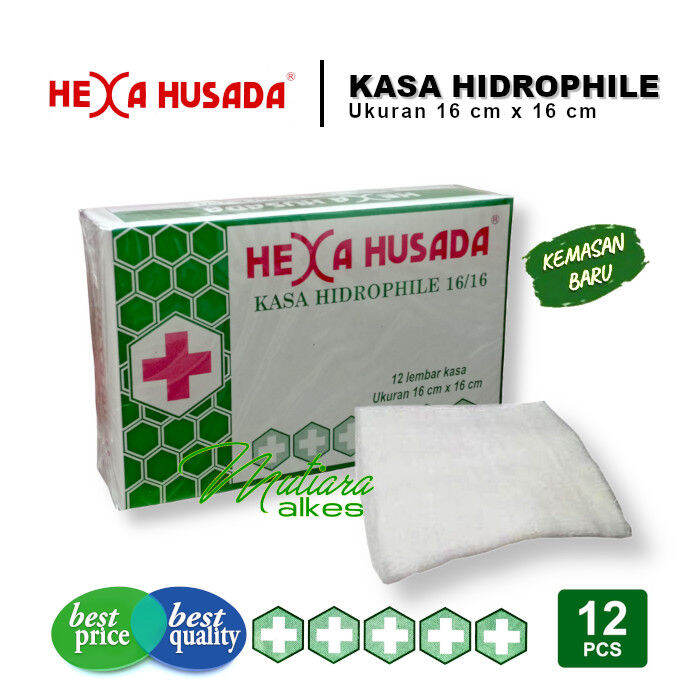 Kasa Steril Hidrofil 16x16 isi 12 Lembar HEXA HUSADA - Kasa Steril ...