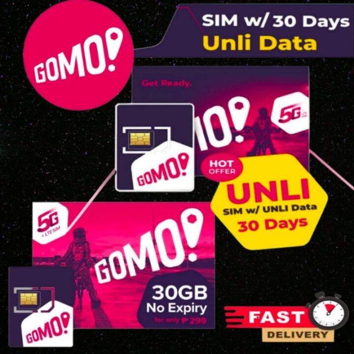 xHOT SALEx GOMO UNLIMITED DATA 30 DAYS and 30GB no expiry LTE SIM 5G | Lazada PH