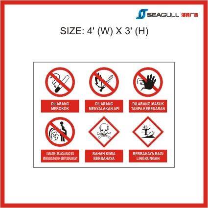 Bahan Kimia Toxic Warning Signage Sticker Danger Banner | Lazada