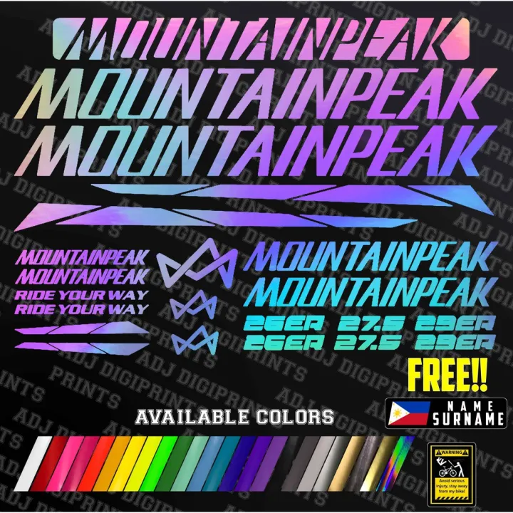 Mountainpeak Bike Frame Set Decals Stickers Mtb Special Color Vinyl ...