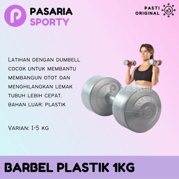 BARBEL 1kg Pasir/Plastik Dumbel/Dumble Olahraga Angkat Bebas/Gym ...
