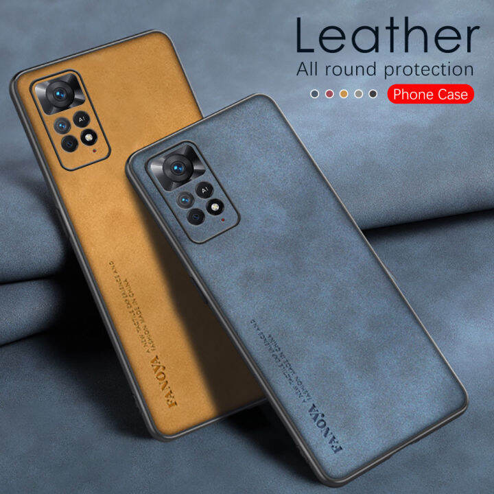 Sheepskin Leather Phone Case For Xiaomi Redmi Note 11 Pro 5G Redme ...