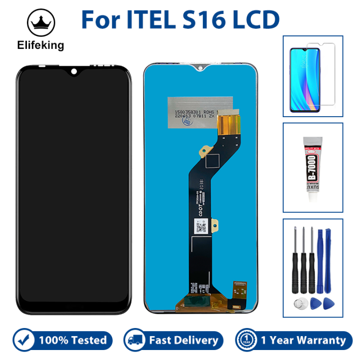 หน้าจอ LCD สำหรับ ITEL S16ชุดประกอบดิจิไทเซอร์หน้าจอสัมผัส LCD ไม่มี ...