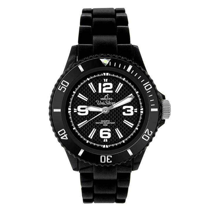 UniSilver TIME Crayon Series Unisex Black Analog Acrylic Watch KW1073 ...