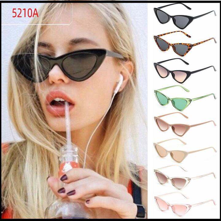 5210A อินเทรนด์ สตรีท กรอบเล็ก อุปกรณ์เสริม แว่นตากันแดดสำหรับผู้หญิง แว่นตากันแดดย้อนยุค แมวตา ...