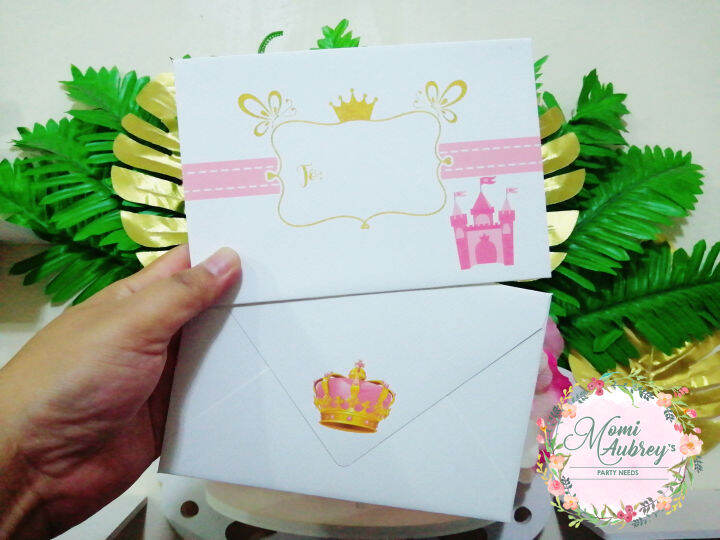10 pcs Princess Castle and Crown Printed Thick White Envelopes for ...
