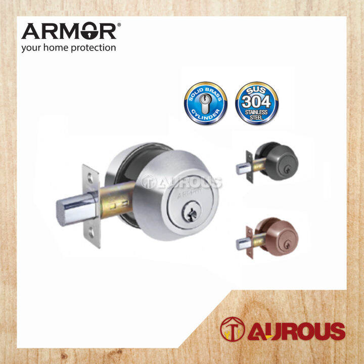 ARMOR STAINLESS STEEL SUS304 60-70MM DOUBLE KEY DEADBOLT LOCK ADL-102 ...