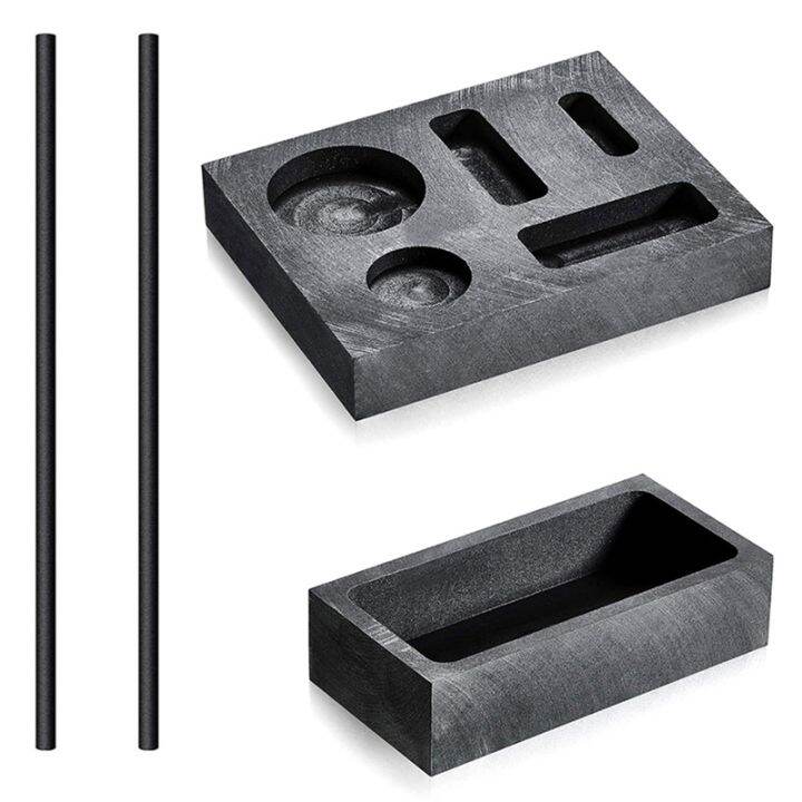 4PCS Graphite Ingot Mold Set, 5-In-1 Graphite Casting Mold, 1 KG ...