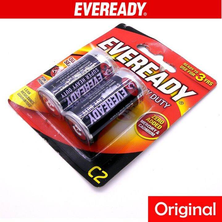 Official Eveready Super Heavy Duty R14 1.5v 2Pack C Size Battery C2 ...