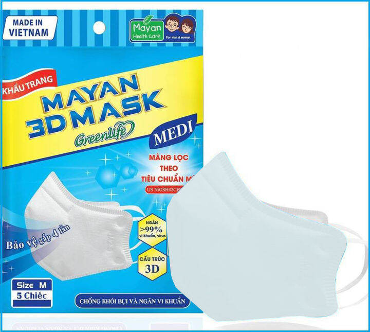 [HCM]Khẩu trang Mayan 3D Media PM2.5 (5 cái) PM 2.5 màng lọc tiêu chuẩn ...