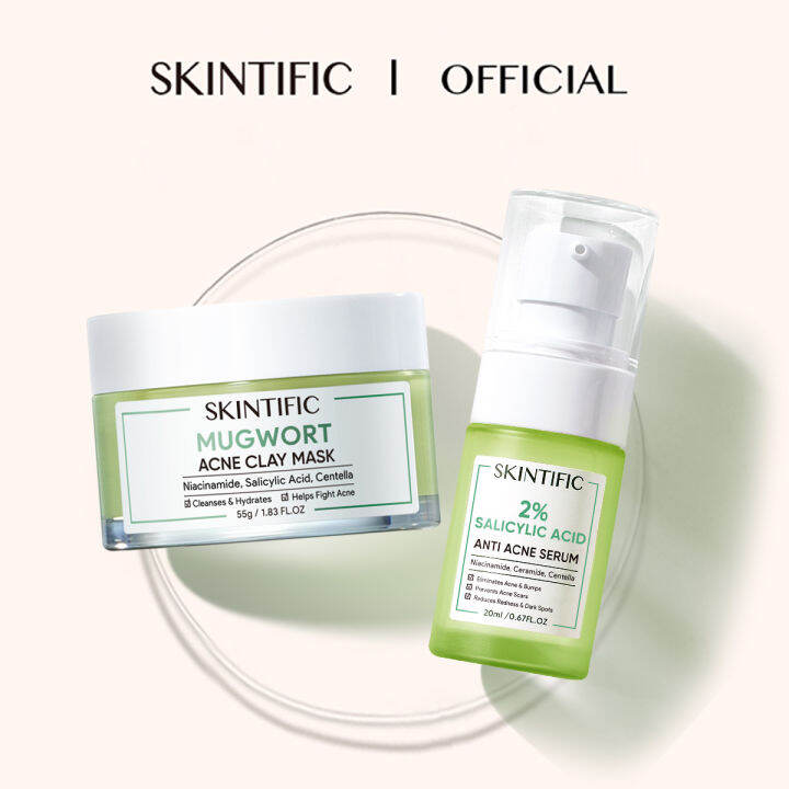 SKINTIFIC OFFICIAL Anti Acne Set - Salicylic Acid Anti Acne Serum 20ml ...