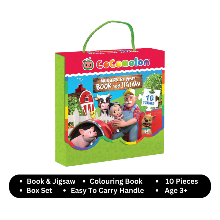 Cocomelon Book & 10 Jigsaw Gift Set For Kids With Nursery Rhymes ...