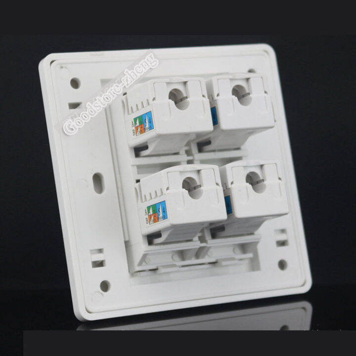 2021Wall Plate 4 Ports RJ45 CAT6 Modular Network Ethernet LAN CAT6 ...