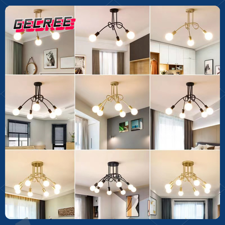 GECREE Warranty 1 Year Classic Retro Loft Spider Chandelier Ceiling ...