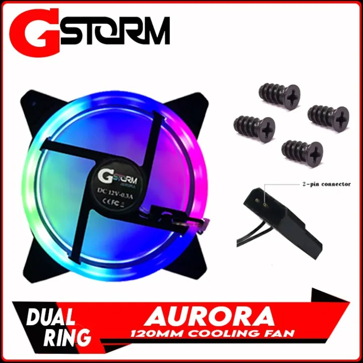 The New GSTORM Dual Ring AURORA Led fan 120mm PC CPU Computer Case ...