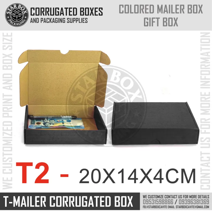 Starbox T2 Black T-Mailer Brown Kraft Box Mailer Box Corrugated Box Shipping Box Gift Box ...