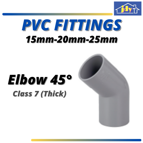 PVC Pipe Fitting PVC Connector Elbow 45deg 15mm 20mm 25mm 50mm | Lazada