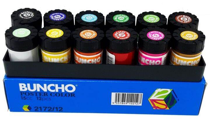 BUNCHO/POSTER COLOUR/15CC/12PCS/POSTER COLOUR/2172/12/PEMBANCUH WARNA ...