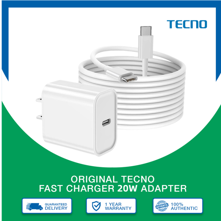 TECNO Fast Charger Original 20W PD USB C Adapter + QC 3.0 60W USB Type ...