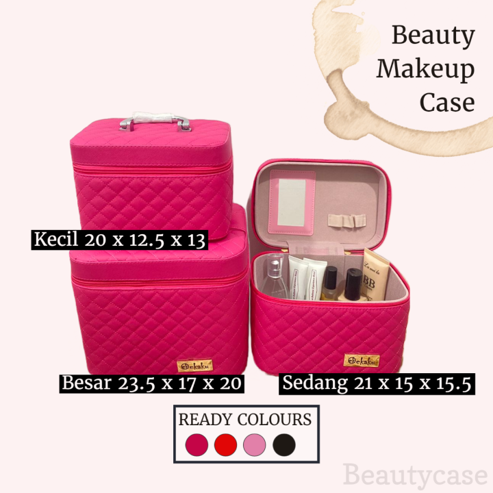 1S-B2183 Kotak kosmetik / Tempat Make Up Cermin / Beauty Case dengan 3 ...