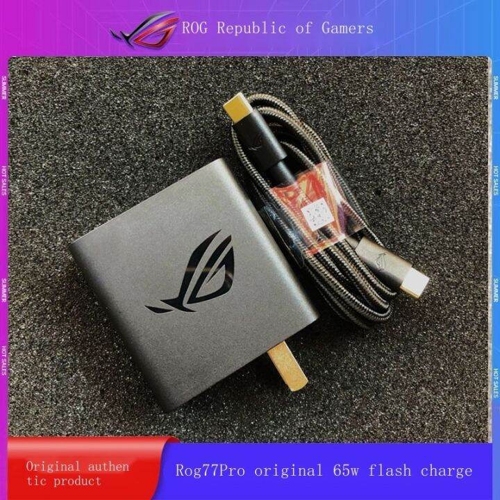 ASUS สาธารณรัฐนักเล่นเกม ROG7 7Pro ที่ชาร์จของแท้65W สายข้อมูลที่รวดเร็วหัวชาร์จเป็นของแท้ สาย ...
