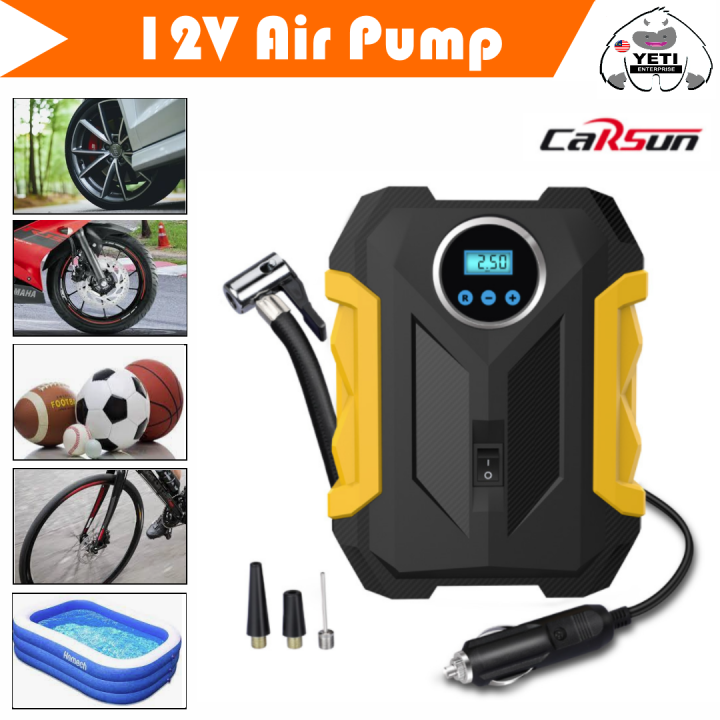 Carsun 12V Mini Car Air Compressor Tire Inflatable Air Pump For Car ...