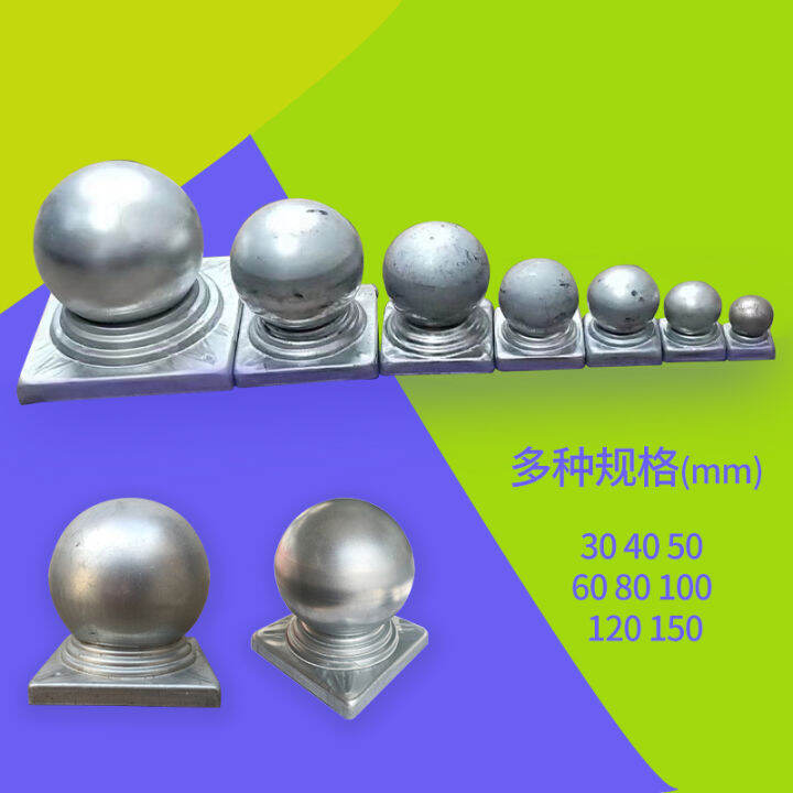 Square tube column head cap ball galvanized steel stair guardrail ...