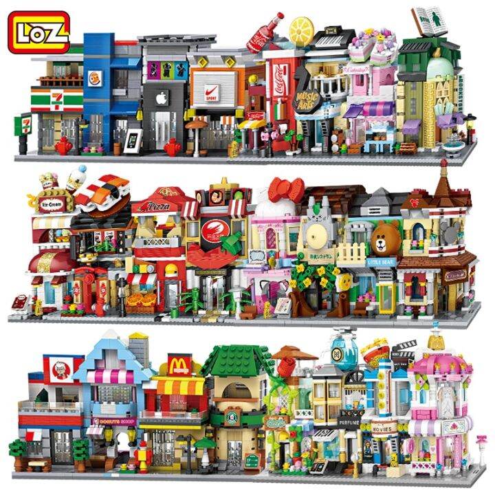 LOZ Blocks Cute Mini Street Store Children Educational Toy Small Pisa ...