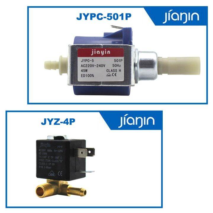 2pcs JYPC-501P AC230V 45W Electromagnetic Water Solenoid Pump & JYZ-4P 3mm N/C 2/2 Way G1/8 ...