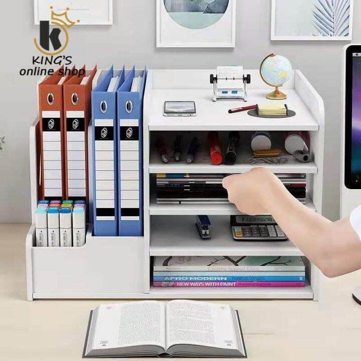 Desk Storage Bookshelf Folder Book Office Paper Storage Box File Rack ...