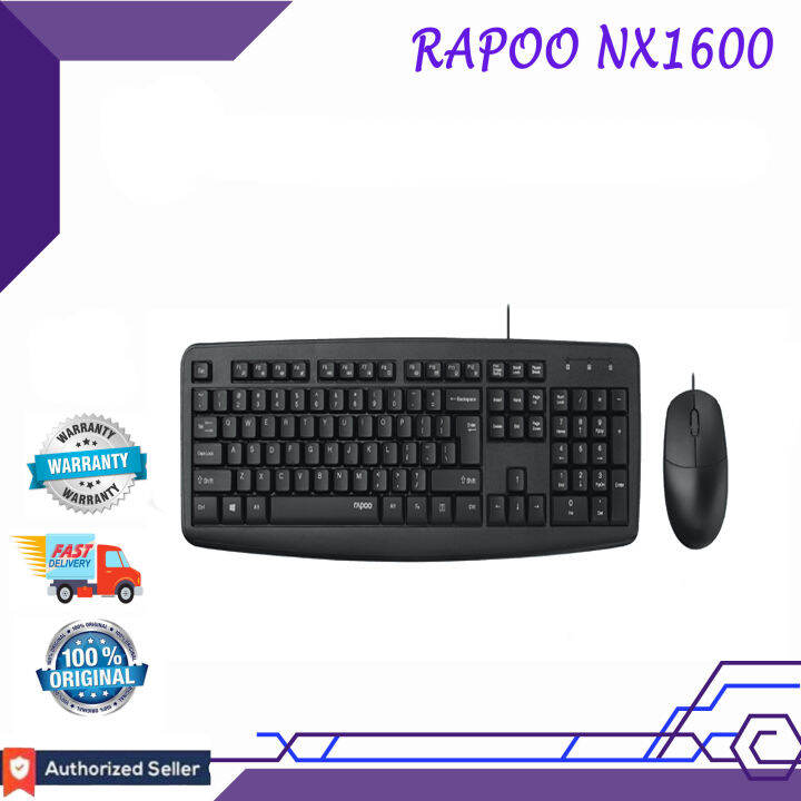 RAPOO NX1600 Rapoo Wired USB Optical Mouse and Keyboard Combo | Lazada PH