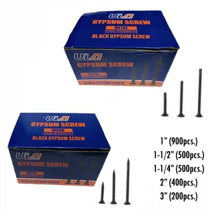 black gypsun screw for wood and metal 1‘’/1-1/4-/11/2‘’/2‘’/3 | Lazada PH