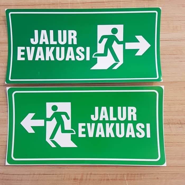 SIGN STICKER JALUR EVAKUASI KIRI / KANAN 30X15CM RAMBU K3 | Lazada ...