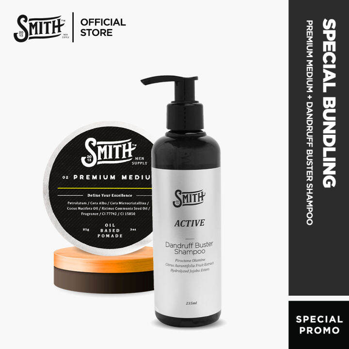 Dandruff Buster Shampoo + Smith Oil Based Premium Medium | Lazada Indonesia