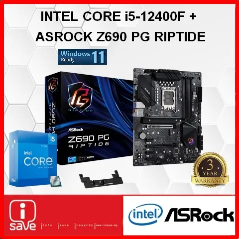 ASROCK Z690 PG RIPTIDE Z690 LGA1700 ATX MOTHERBOARD + Intel 12TH GEN ...