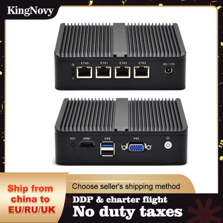 จัดส่งฟรี F anless มินิพีซี opensense เราเตอร์4 * In LAN Celeron J1900 Pentium N3540 2 * USB VGA ...