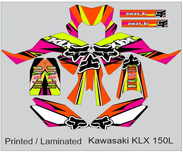 Sticker decals for KAWASAKI KLX 150L design 019 | Lazada PH