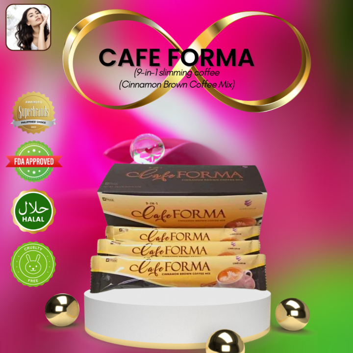 Original 100% Cafe Forma Cinnamon Brown Coffee Mix 21g x 10 sachets (210g)Made from Premium ...