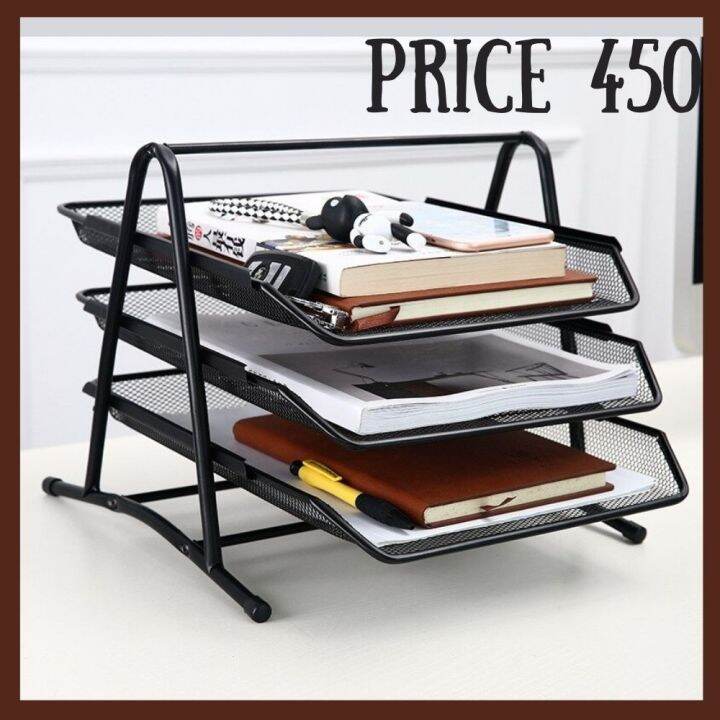 Desk Organizer Mesh Paper Tray 3 Tier, Office File Organizer with ...
