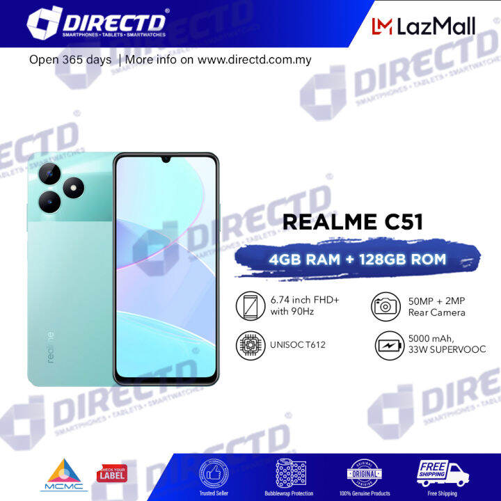 [READY STOCK] realme C51 [4GB (Expand RAM up to 8GB) | 128GB], 1 Year Warranty by Realme ...