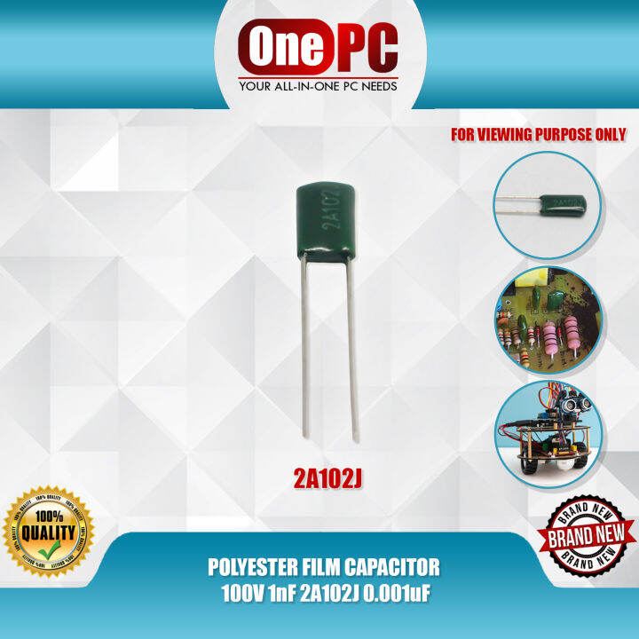 POLYESTER FILM CAPACITOR 100V 1nF 2A102J 0.001uF | Lazada PH